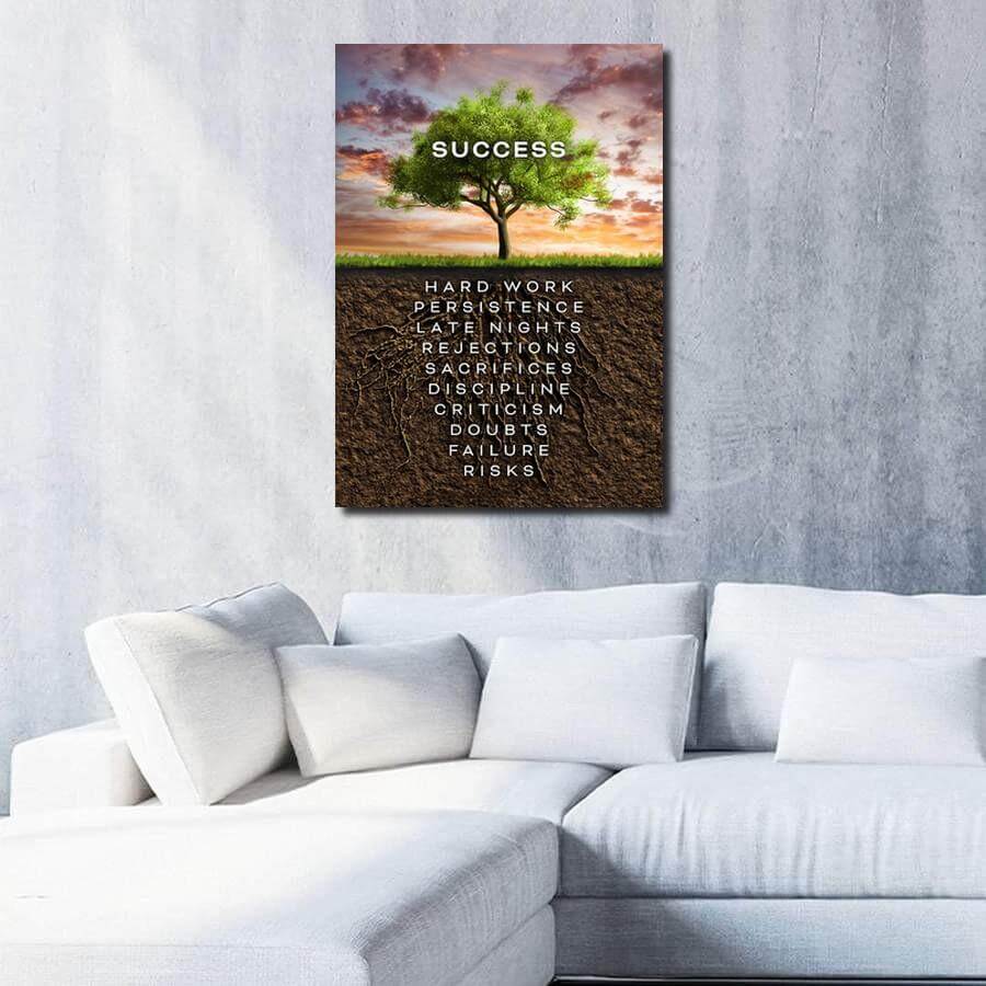 Tree Of Success Canvas - Motivational Wall Art | MusaArtGallery™