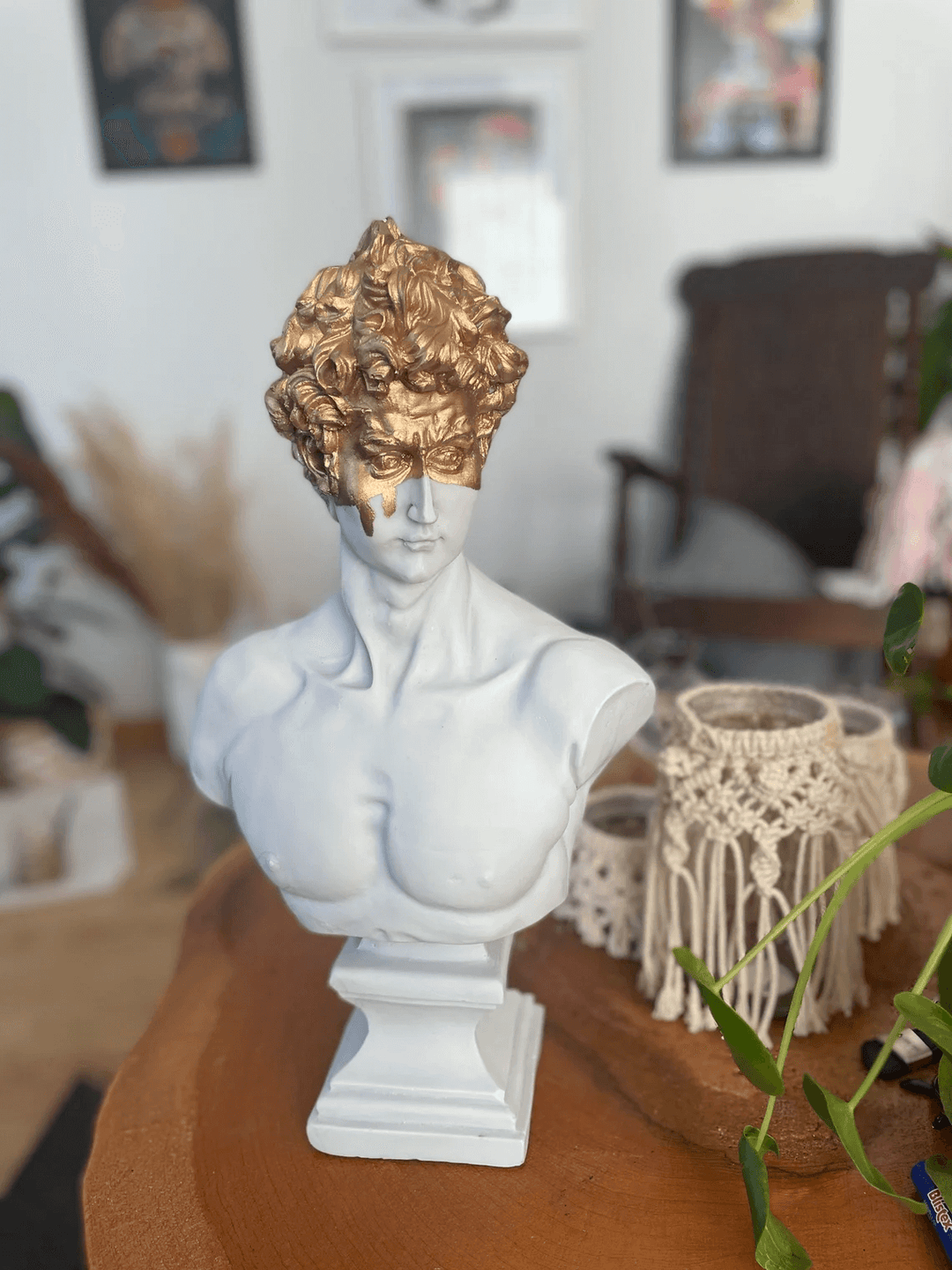 Gold White David Bust Statue - David Bust Statue for sale | MusaArtGallery™