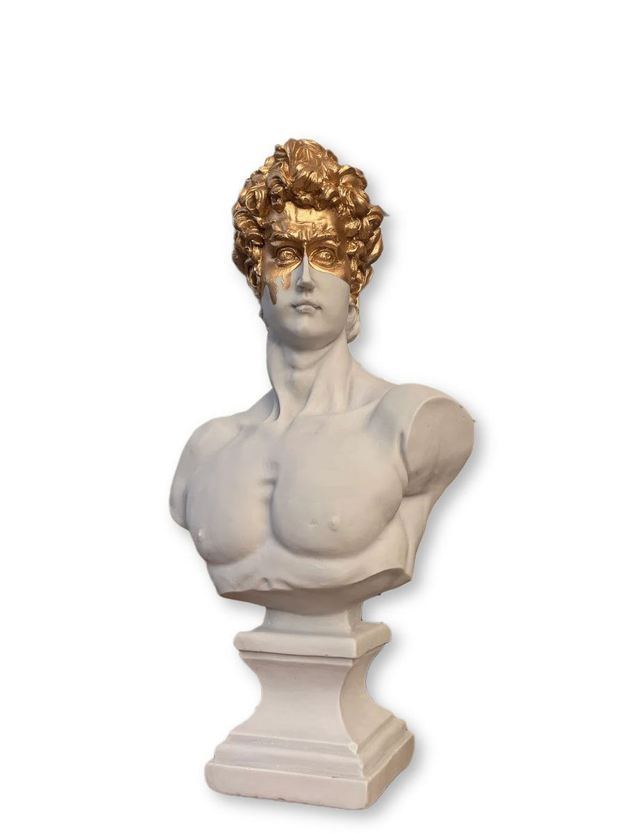 Gold White David Bust Statue - David Bust Statue for sale | MusaArtGallery™